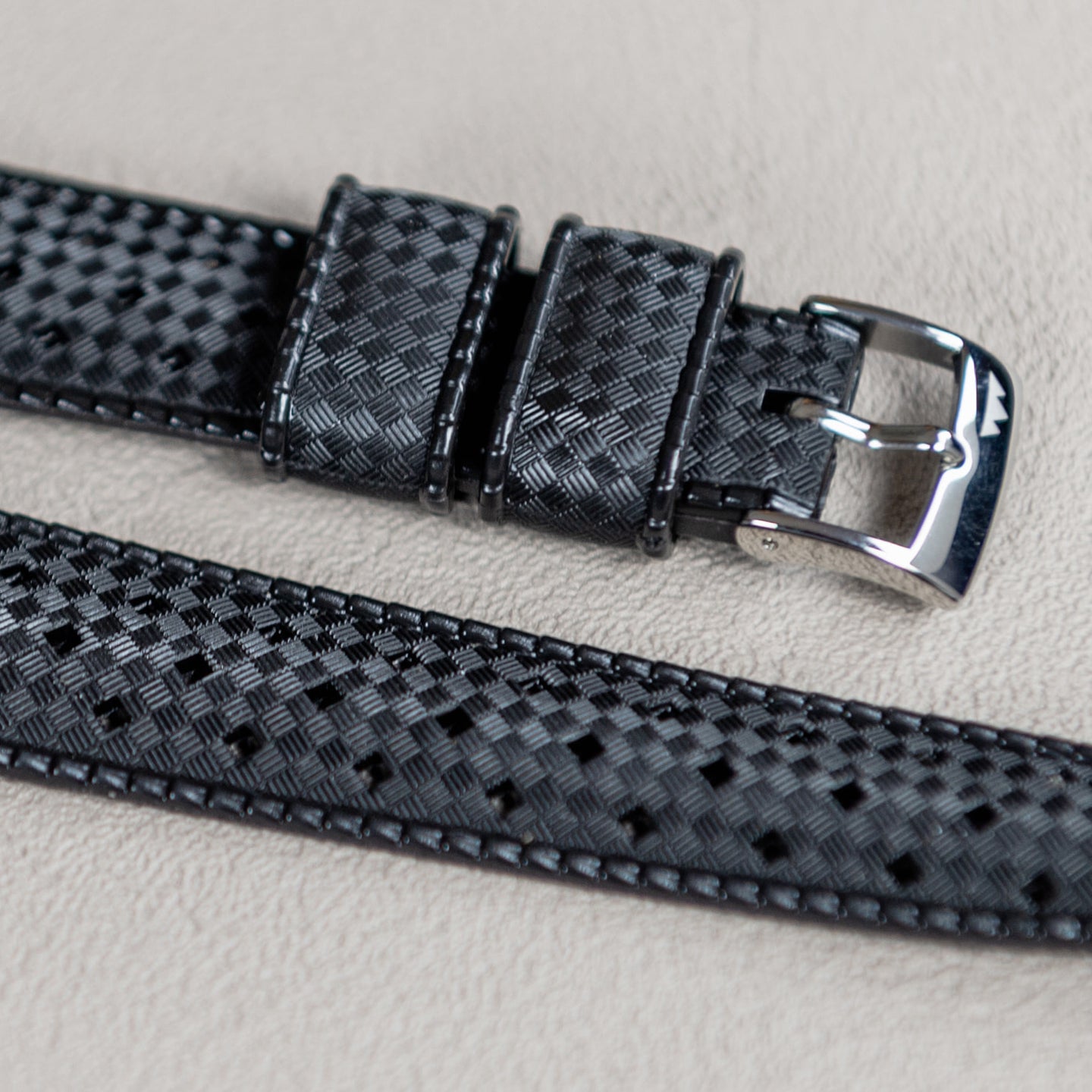 Black "Tropical" rubber strap | Made in Italy | echo/neutra